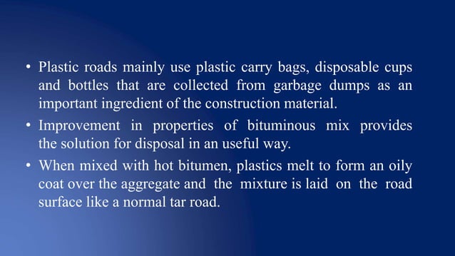 Plastic Waste Road and its Construction | PPTX