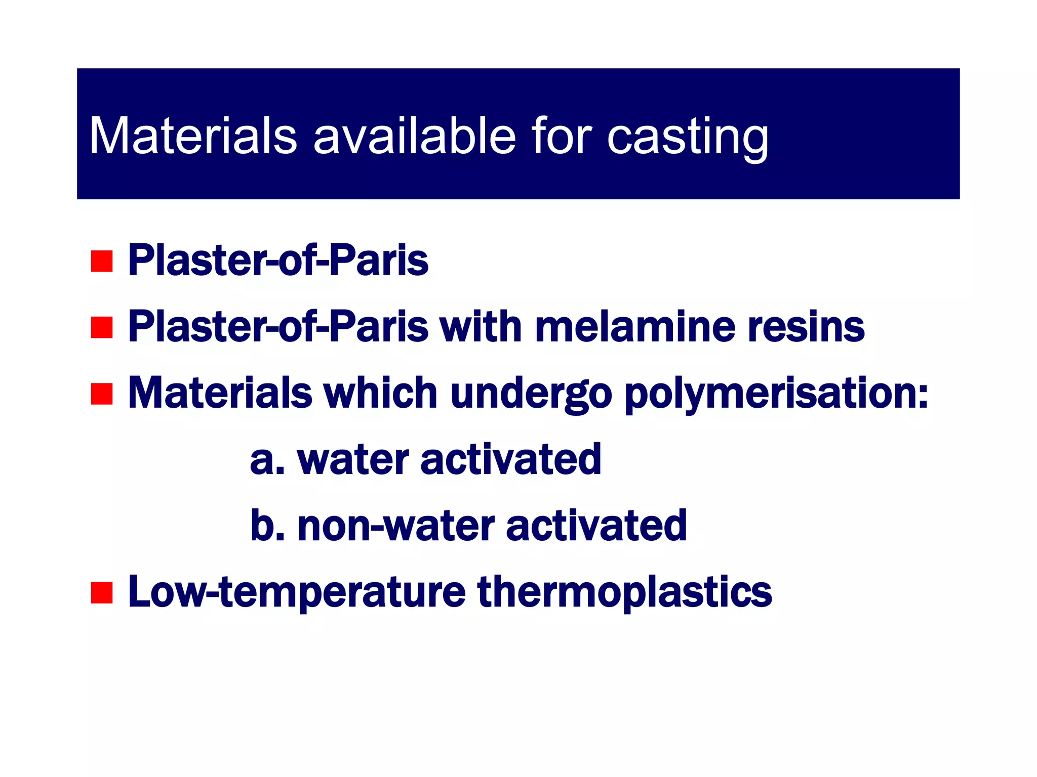 Plaster of Paris and Plaster Technique | PPTX