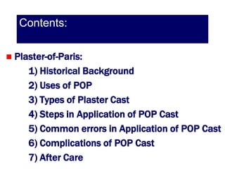 Plaster of Paris and Plaster Technique | PPTX