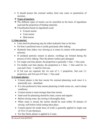 Plastering and plastering methods used in Construction | PDF