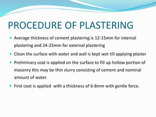 Cement Plastering procedure | PPTX