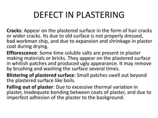 Plastering Process (Cement/Masonry/Finishing Layer) | PPTX