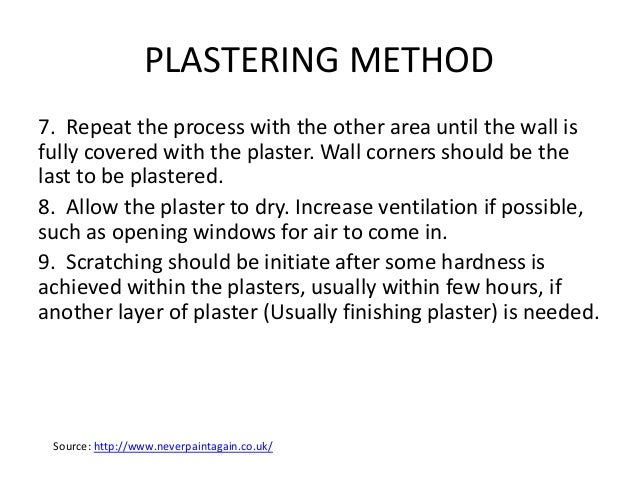 Plastering Process (Cement/Masonry/Finishing Layer)