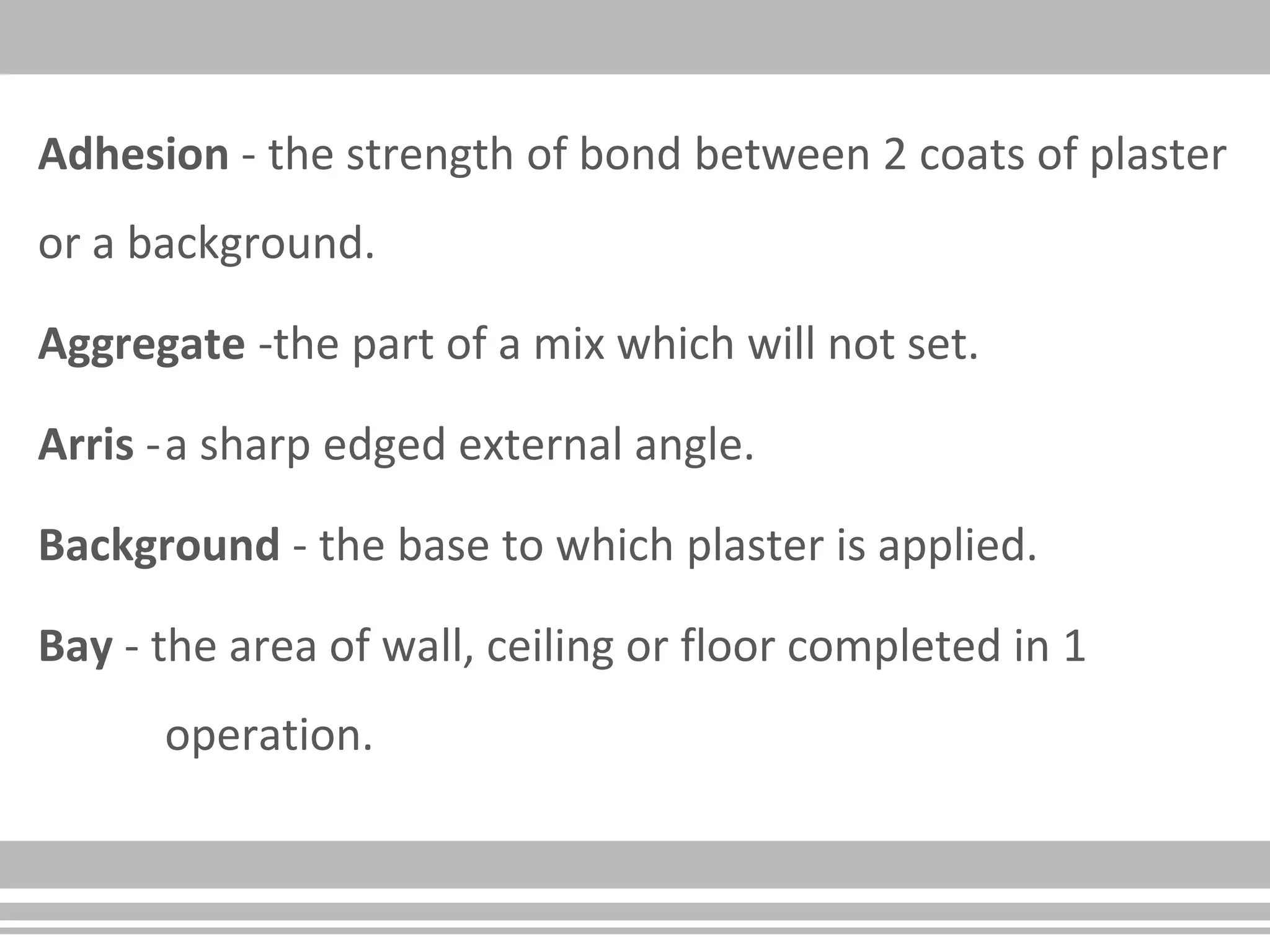 Plastering Terminology | PPTX