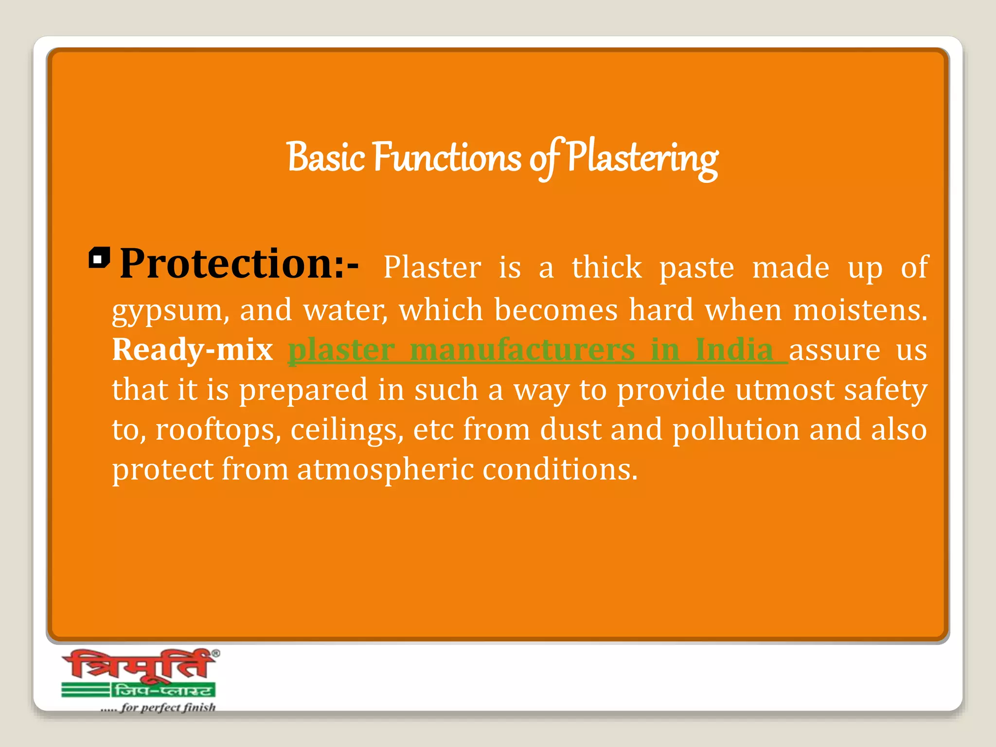 Importance of Plaster | PPT