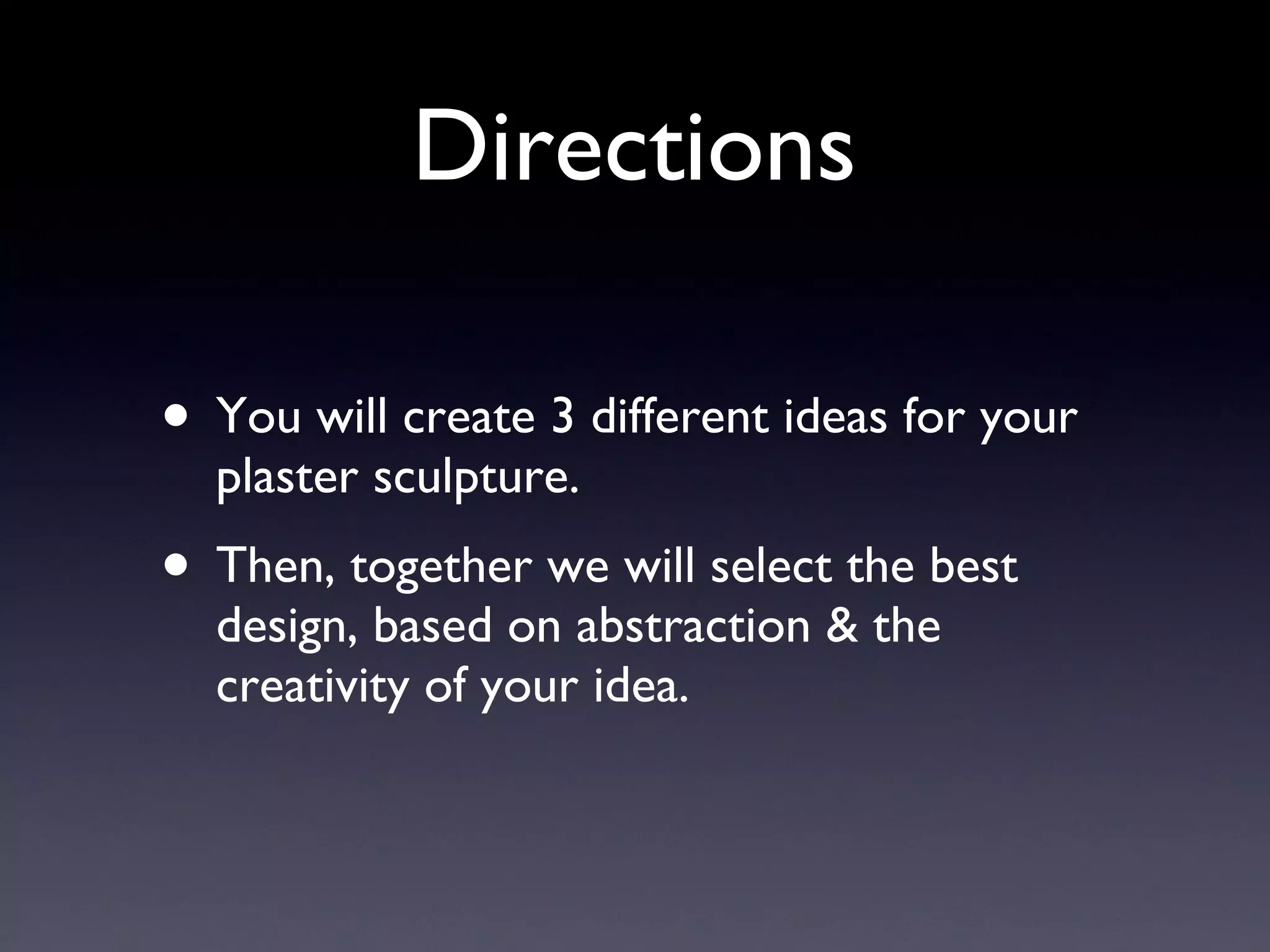 Plaster sculpture brainstorming | PPT