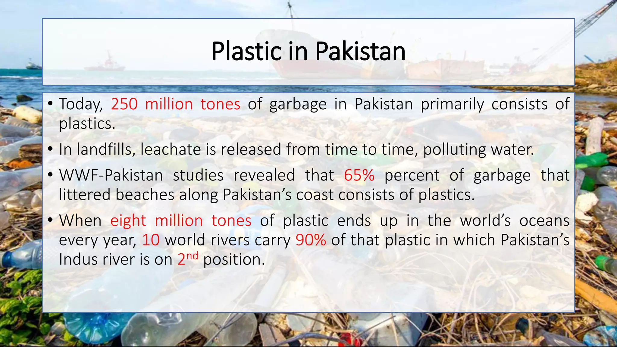 Plastic pollution in Pakistan and its solutions | PPTX