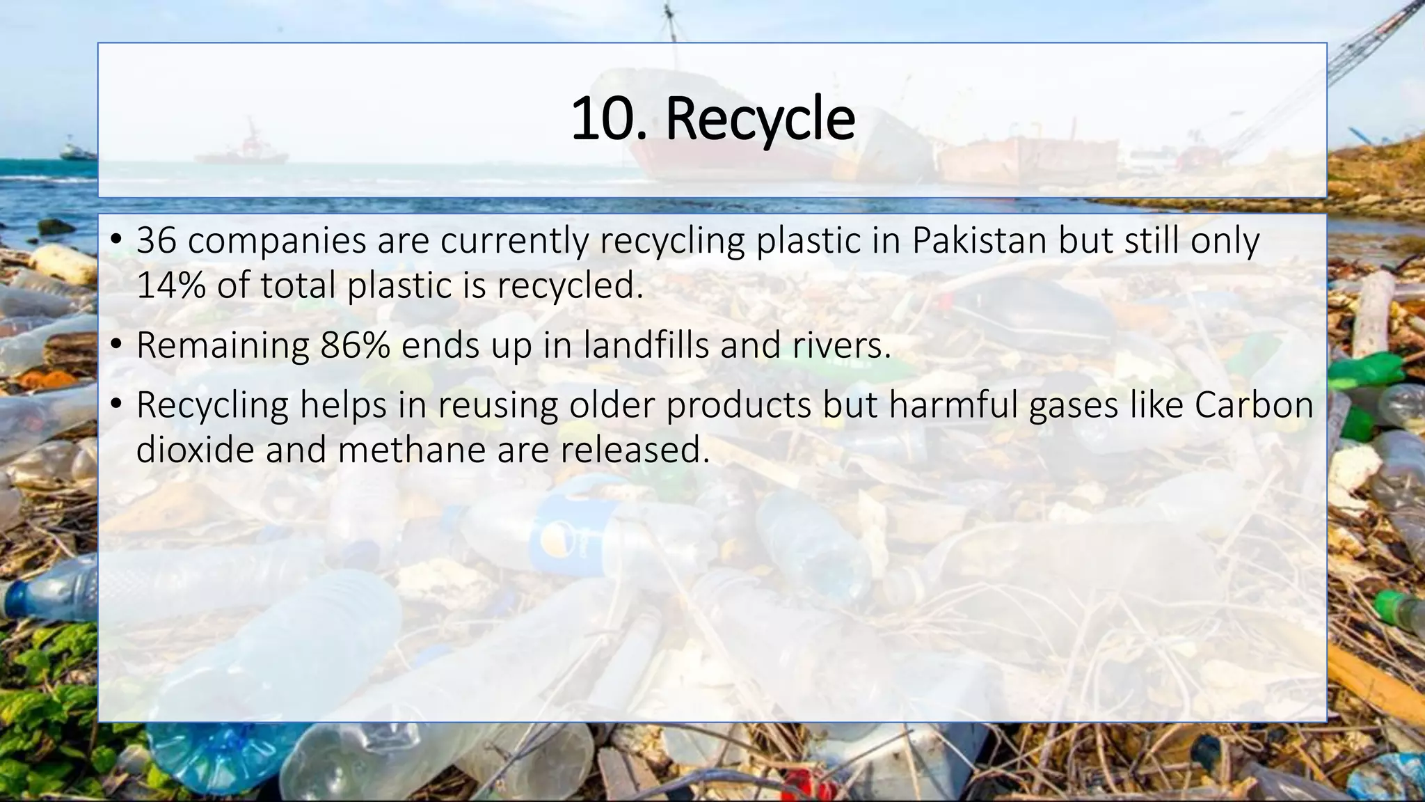 Plastic pollution in Pakistan and its solutions | PPTX
