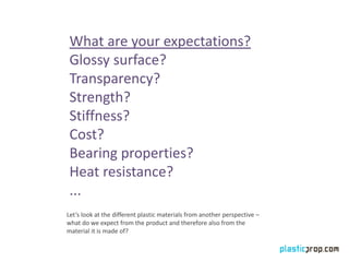 Plastic material classification from the product designer perspective ...