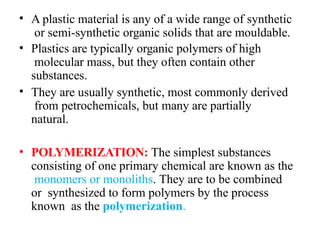Plastic-processing materials and introduction | PPTX