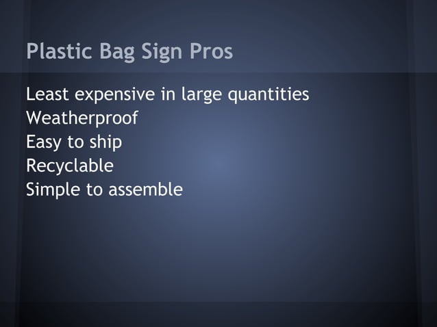 Plastic Bag Campaign Yard Signs | PDF