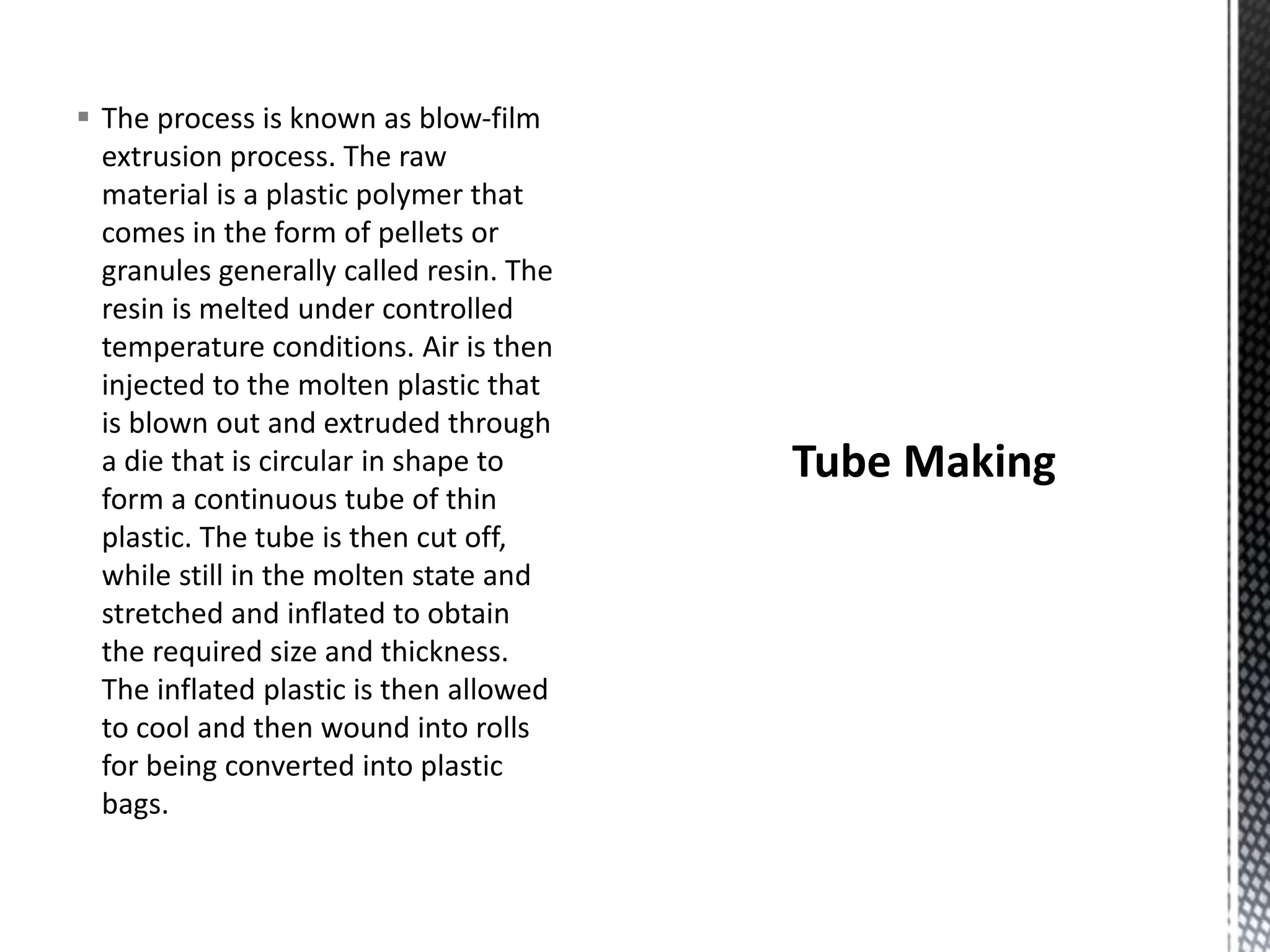 A Brief Outline about Plastic Bags Manufacturing Process | PPTX