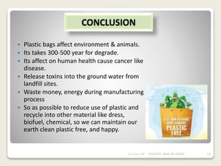 PLASTIC BAN IN INDIA | PPTX | Environment | Science
