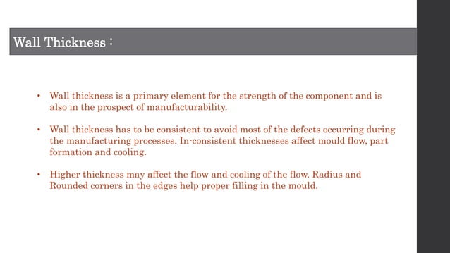 Plastic component design for manufacturability | PPTX | Chemistry | Science