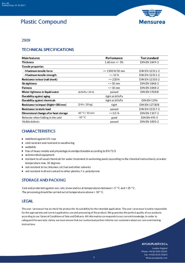 Plastic Datasheet Template