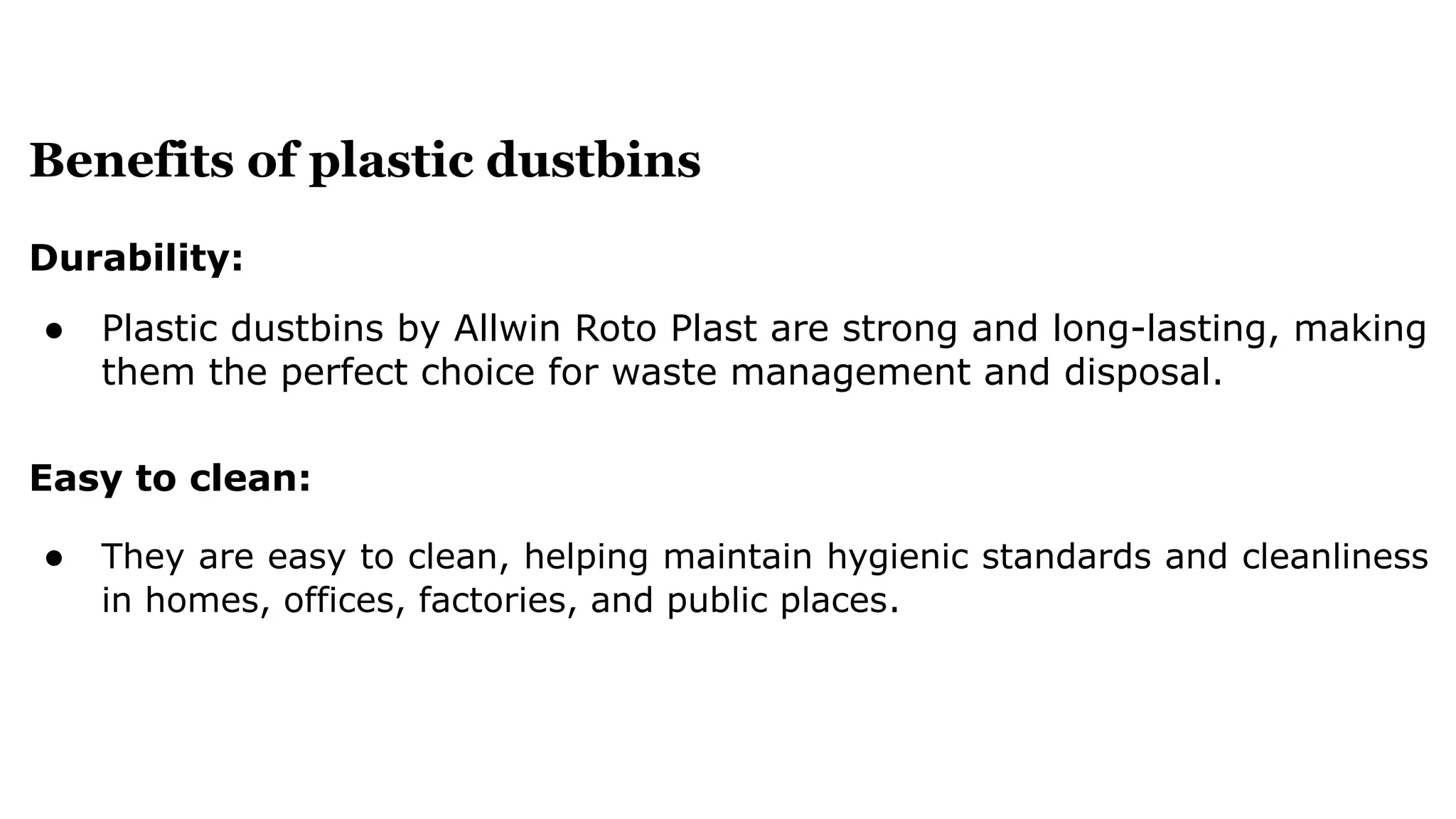 Plastic Dustbins: Types, Sizes, and Uses | PDF