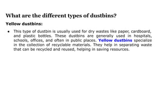 Plastic Dustbins: Types, Sizes, and Uses | PDF