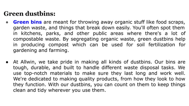 Plastic Dustbins: Types, Sizes, and Uses | PDF | Indoor Environmental ...