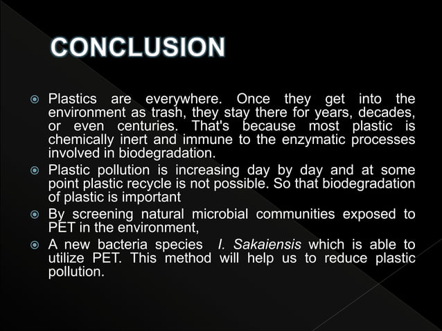 Plastic eating bacteria | PPTX