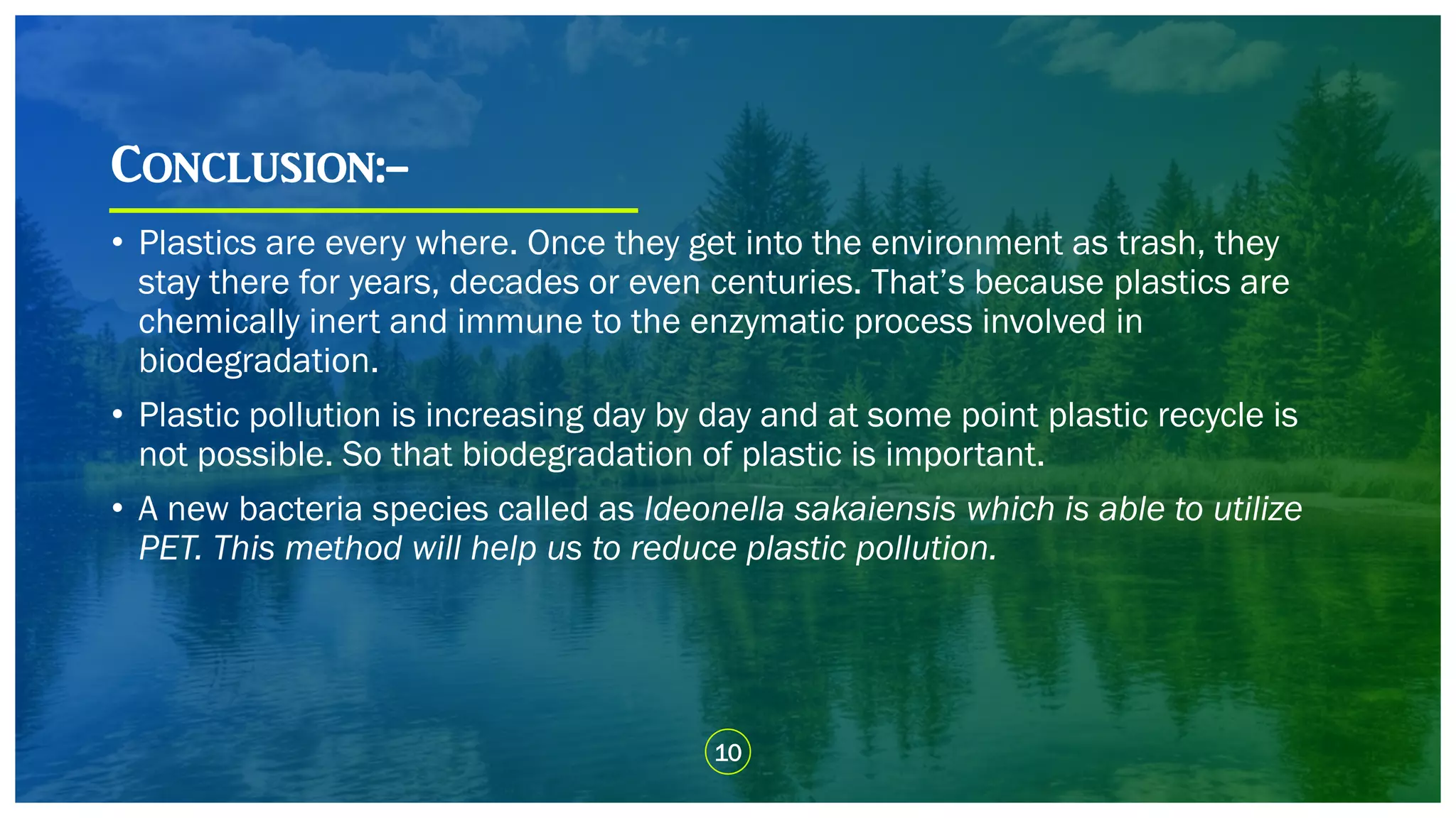 Plastic eating bacteria | PDF