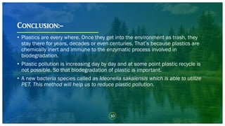 Plastic eating bacteria | PDF