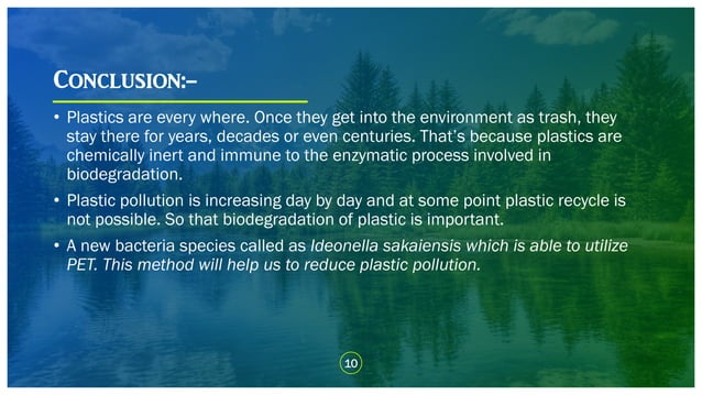 Plastic eating bacteria | PDF