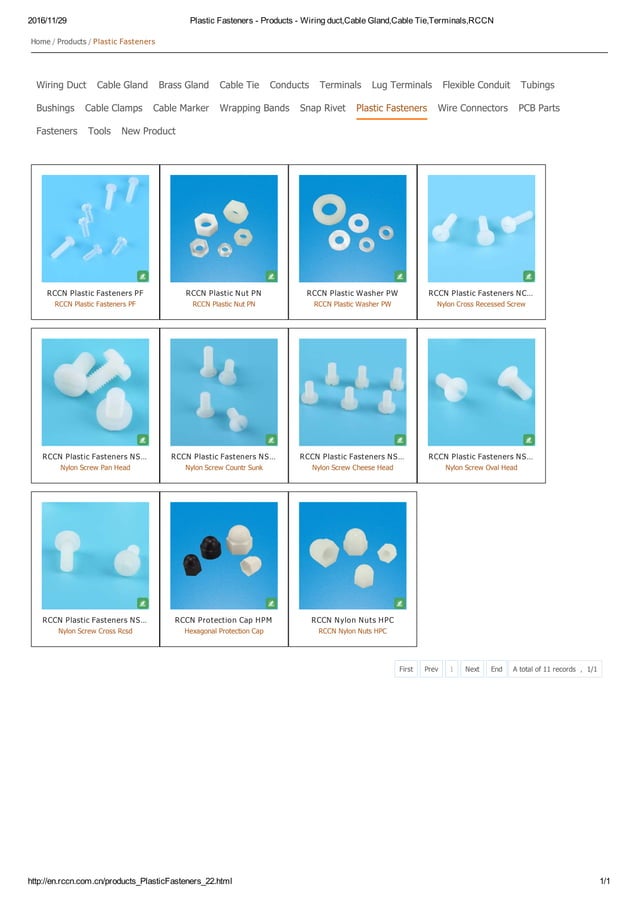 Plastic fasteners products - wiring duct,cable gland,cable tie,terminals,rccn | PDF
