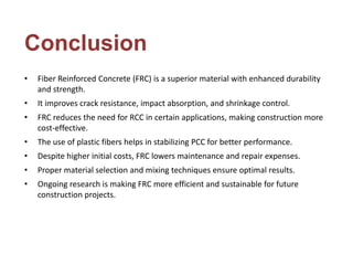 Fiber Reinforced Concrete (FRC) with Plastic Fibers | PPT