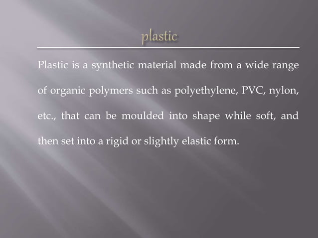 PLASTIC | PPTX | Chemistry | Science