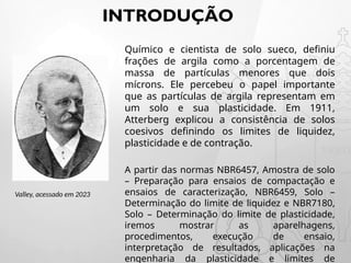 Plasticidade e limites de Atterberg.pptx