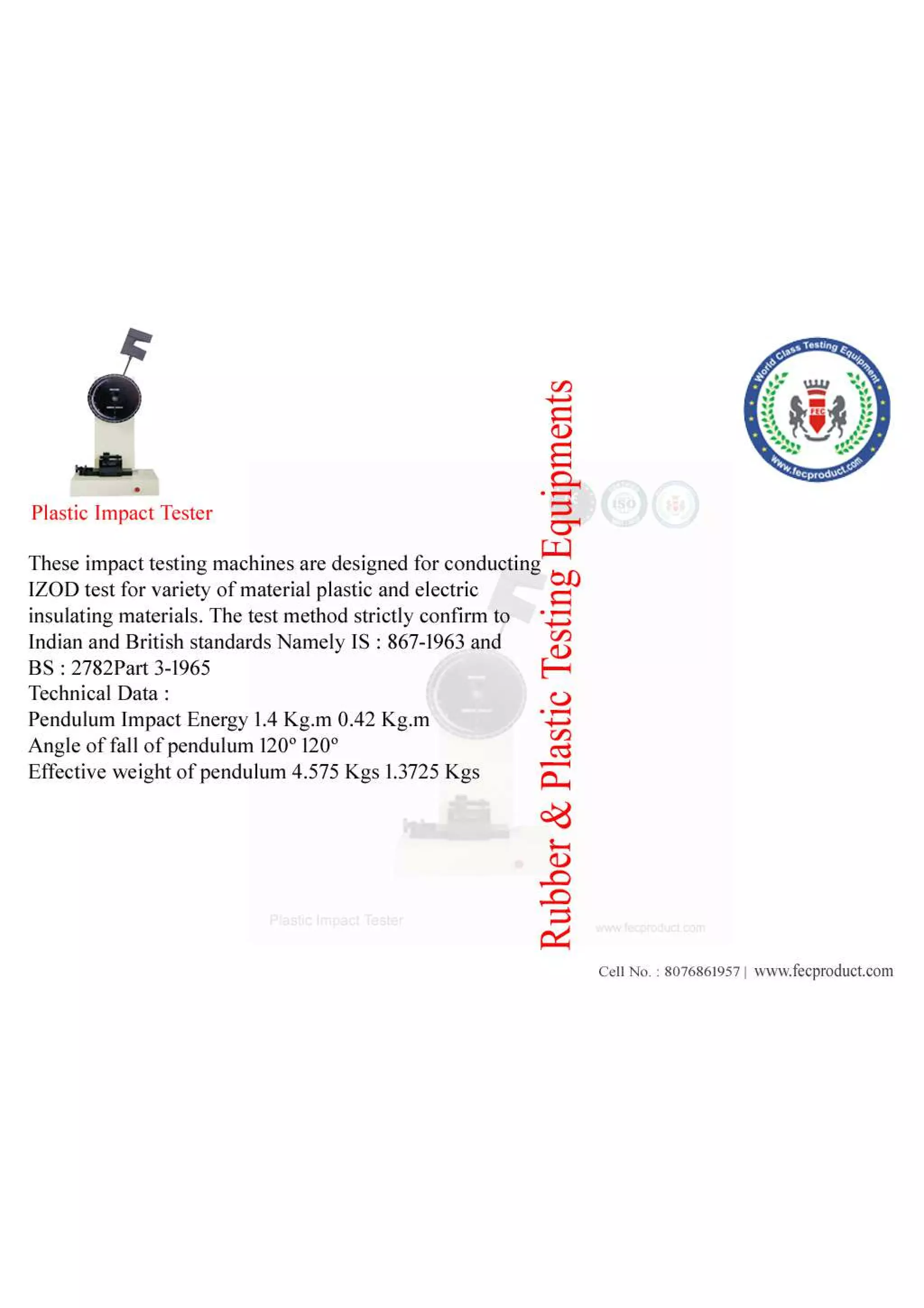 Plastic Impact Tester | PDF