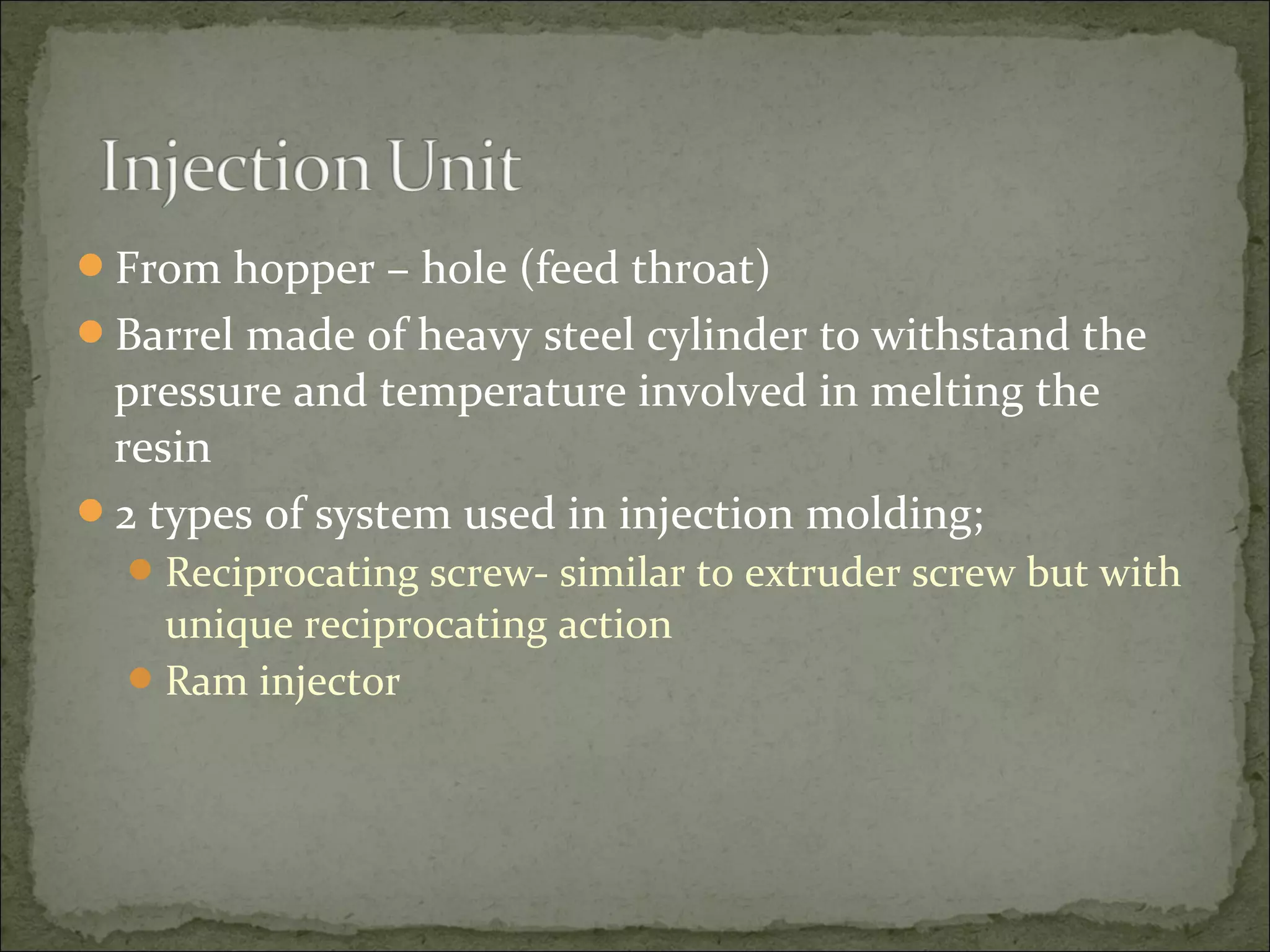 Plastic injection moulding ppt | PPT