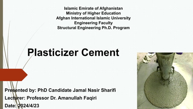 Plasticizer Cement Advanced concrete.pptx