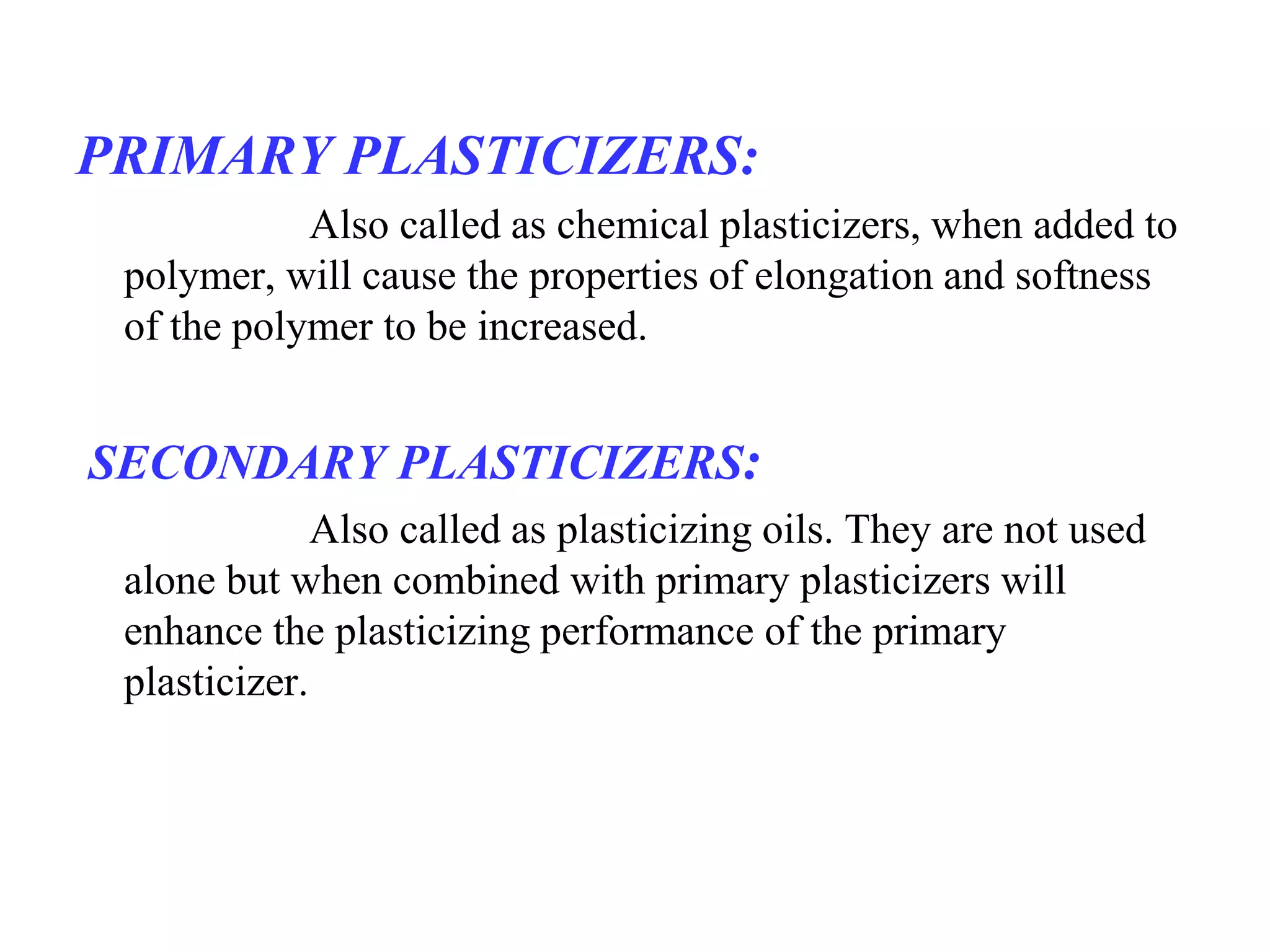 Plasticizer class ppt | PPTX