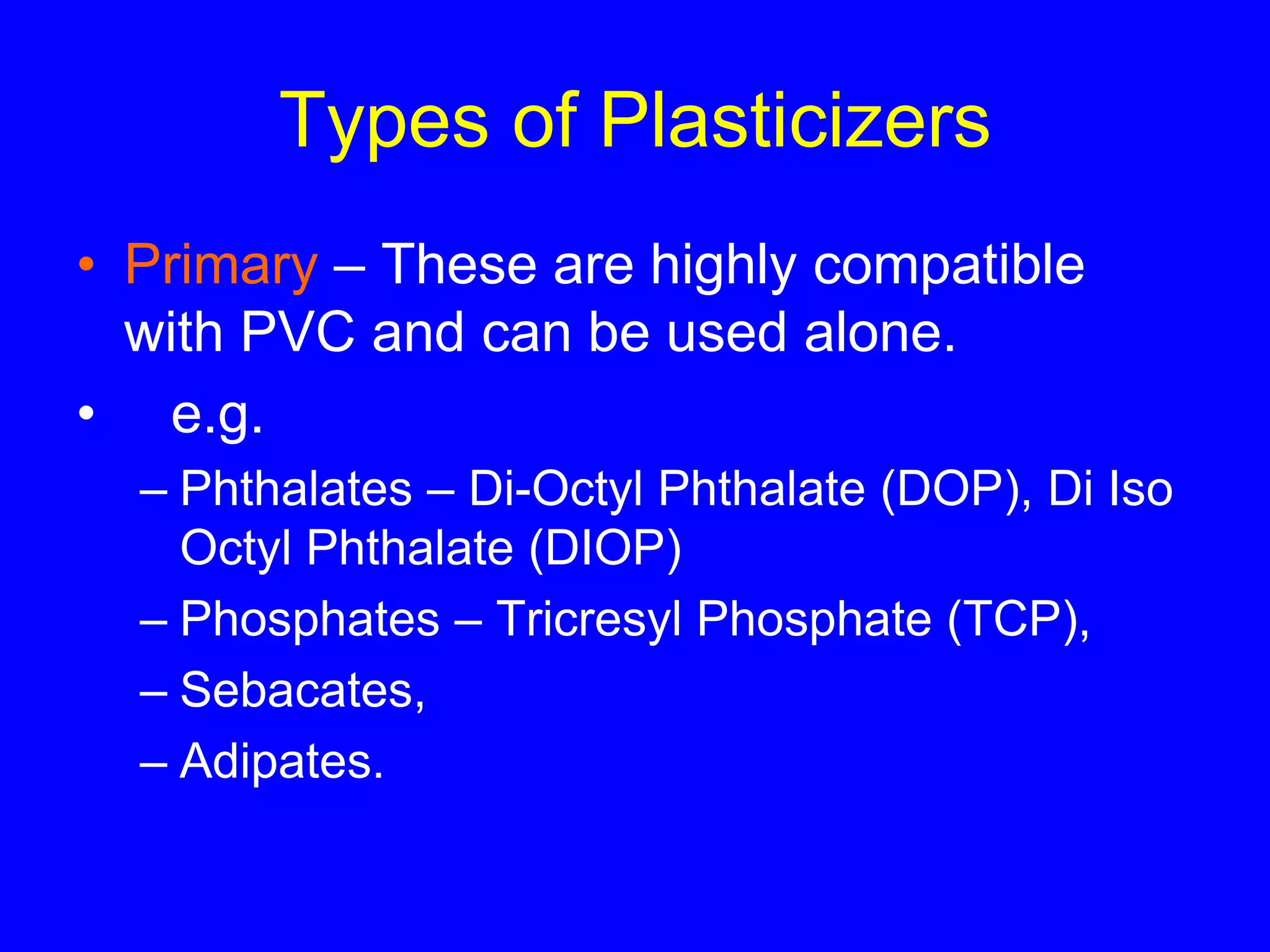 Plasticizer class ppt | PPTX