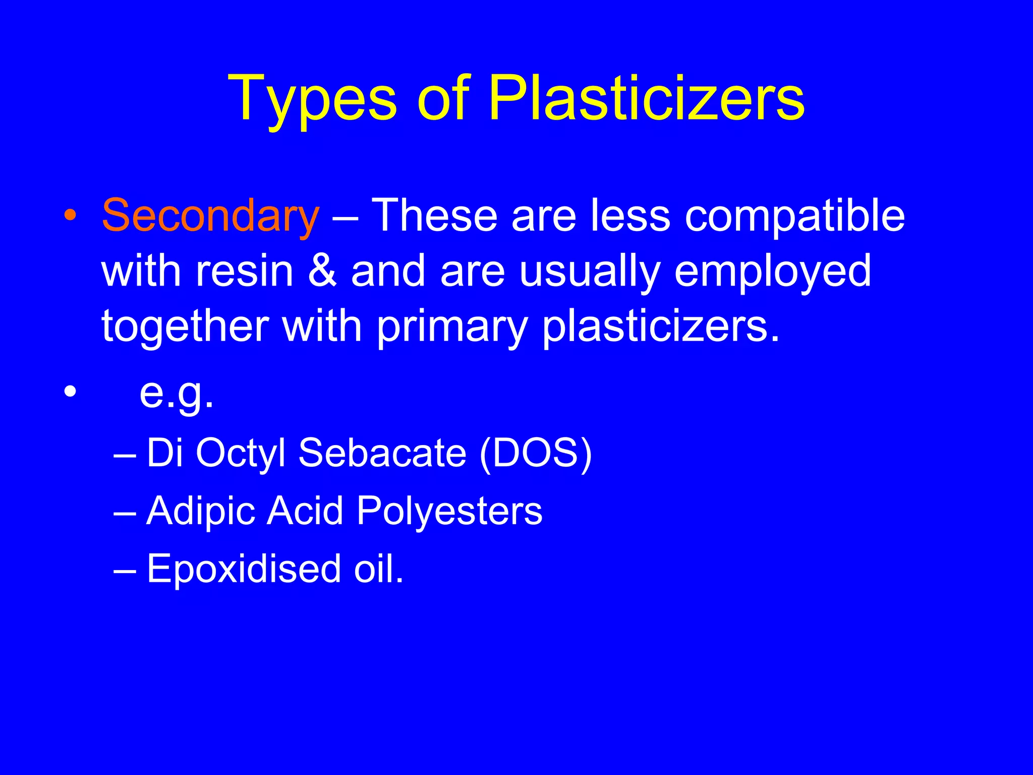 Plasticizer class ppt | PPTX