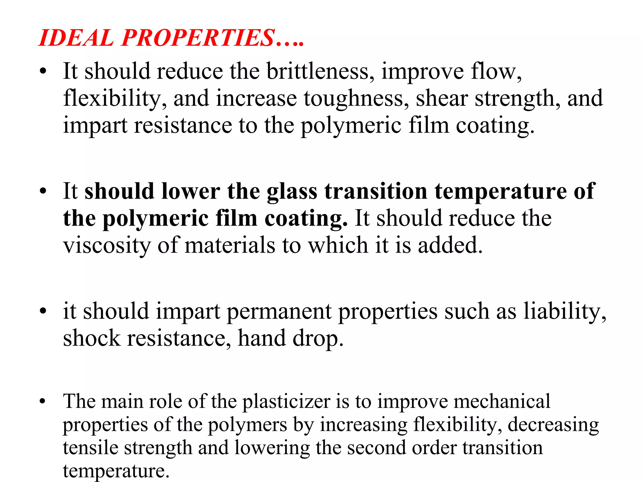 Plasticizer class ppt | PPTX