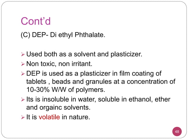 Plasticizer class ppt | PPTX | Chemistry | Science