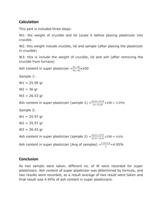 Plasticizers (solid content, expose chloride, etc.) | PDF