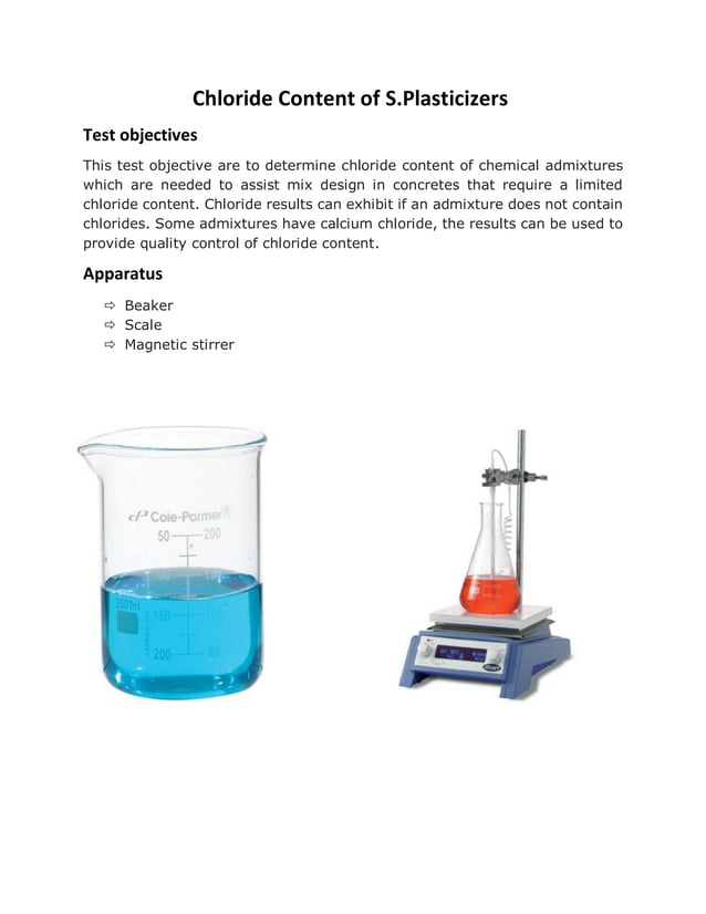 Plasticizers (solid content, expose chloride, etc.) | PDF | Chemistry ...