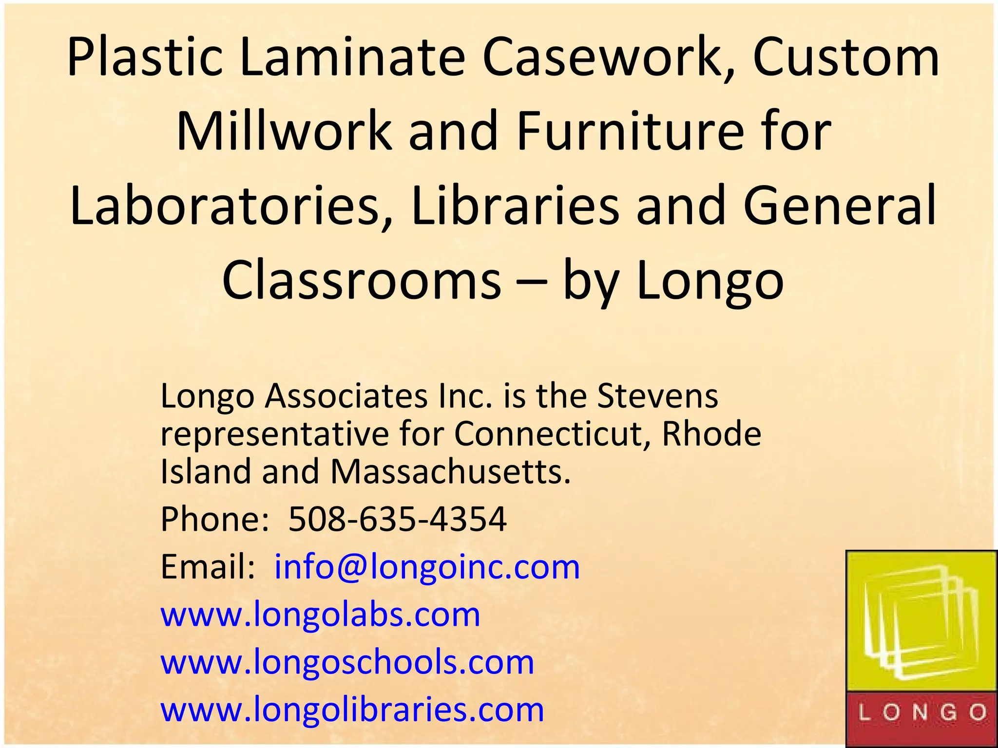 Plastic Laminate Casework, Custom Millwork and Furniture From Longo | PPT