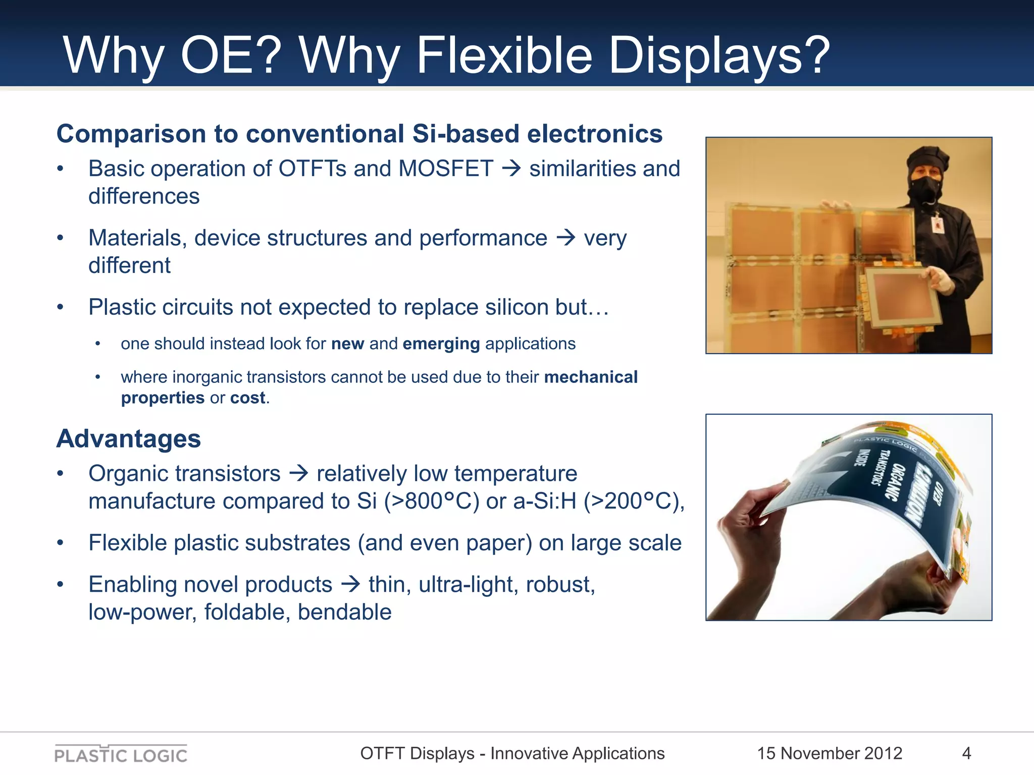 OTFT Driven Displays - Enabling Innovative Applications | PPT