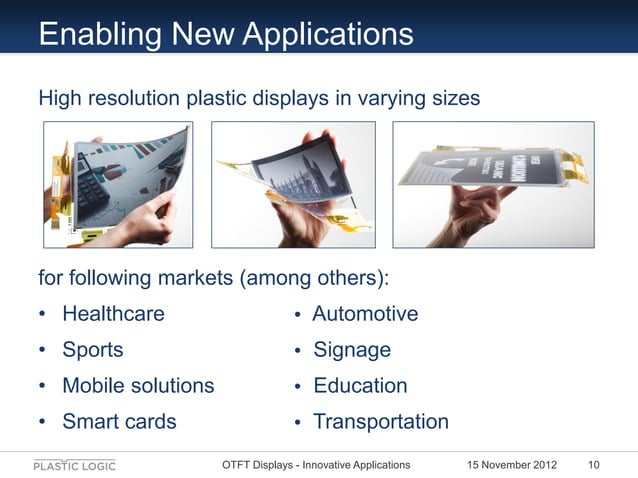 OTFT Driven Displays - Enabling Innovative Applications | PPT