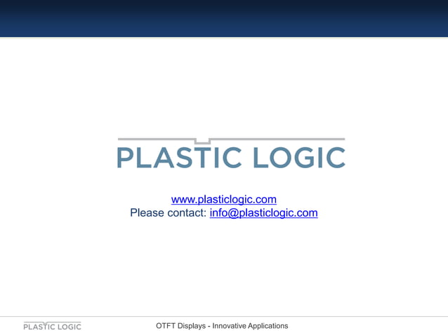 OTFT Driven Displays - Enabling Innovative Applications