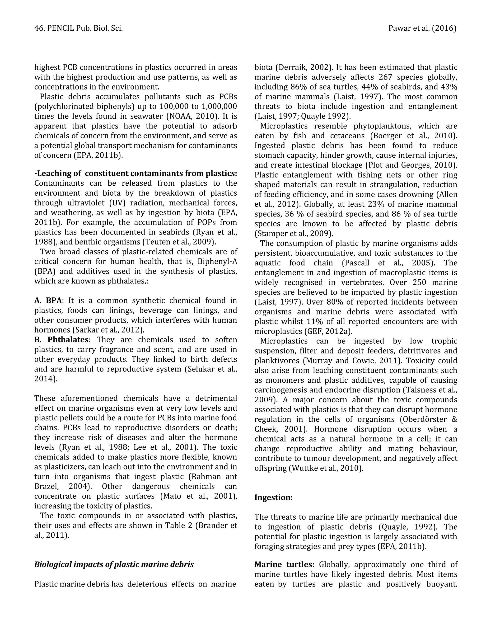 Plastic marine debris sources, distribution and impacts on coastal and ...