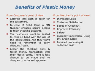 Advantages Of Plastic Money