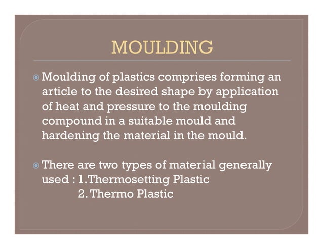 Plastic moulding methods | PDF | Woodworking | Arts and Crafts