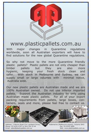 Plastic Pallets Print Advert | PDF