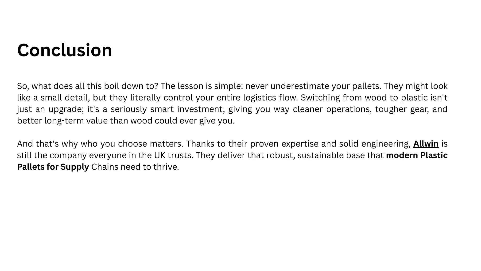 Plastic Pallets for Industrial & Logistics Use in the UK: Types ...