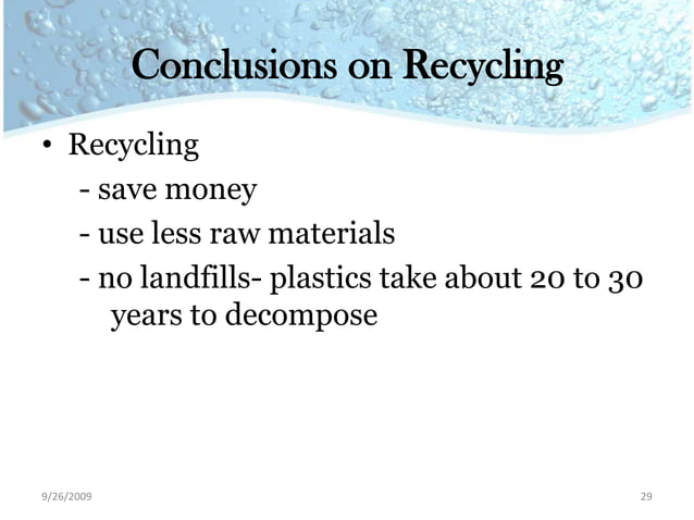 Plastics Disadvantages & Recycling | PPTX